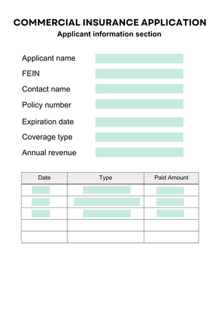 ACORD 125 - Commercial Insurance Application | Parseur®