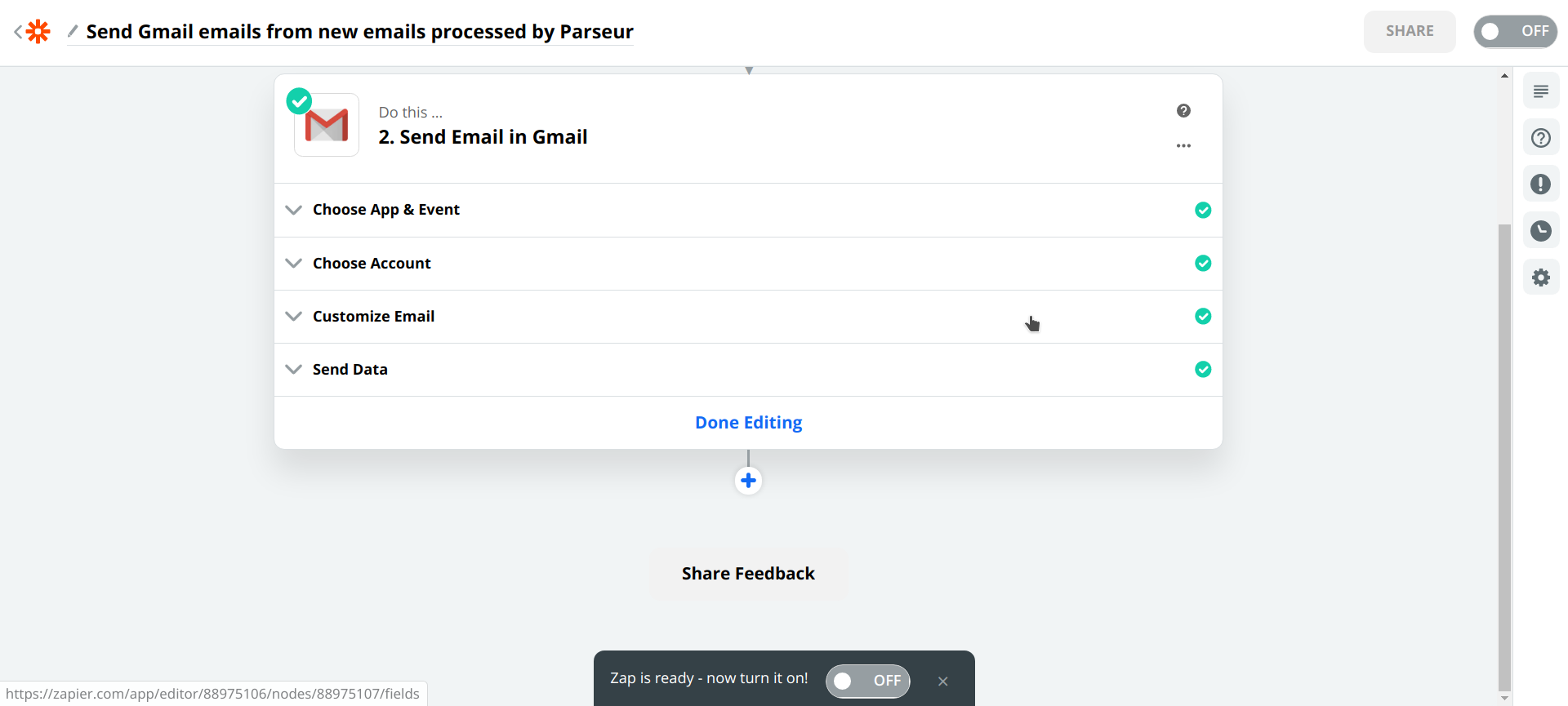 Send Gmail emails from data extracted by Parseur | Parseur®
