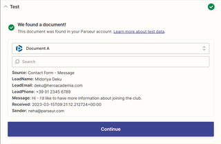 Create a new record in Tadabase automatically from parsed data | Parseur®