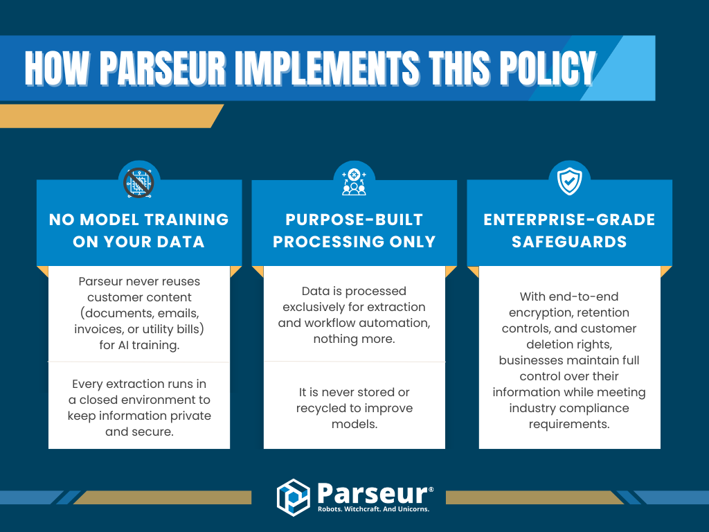 No Training on Your Data - Why This Policy Builds AI Trust | Parseur®