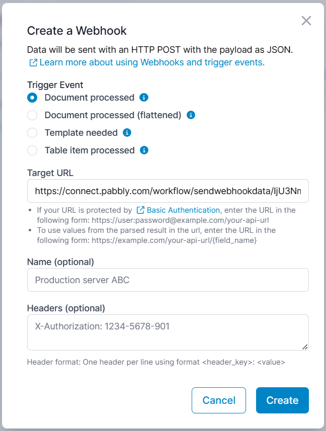 Send Data To Pabbly Connect Via Webhooks Parseur® 7416