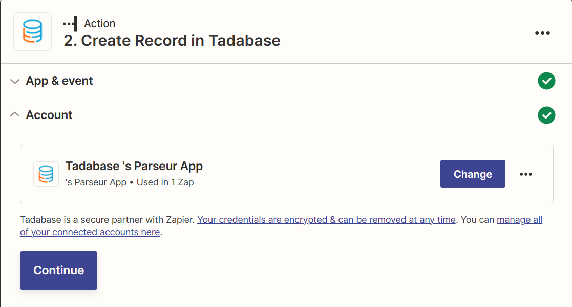 Criar um novo registro no Tadabase automaticamente a partir de dados analisados | Parseur®