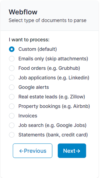 Create a document from a form submission in Webflow | Parseur®